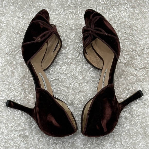Manolo Blahnik | Shoes | Manolo Blahnik Wine Open Toed Dorsay | Poshmark